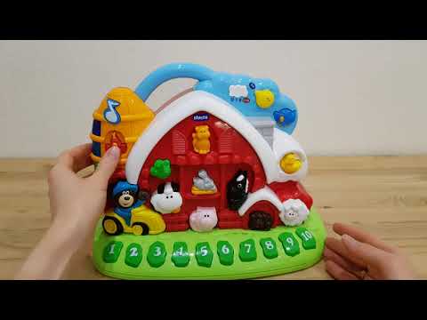 Playing with a toy Chicco Farm Frenzy/Spiel mit einem Spielzeug Chicco ...