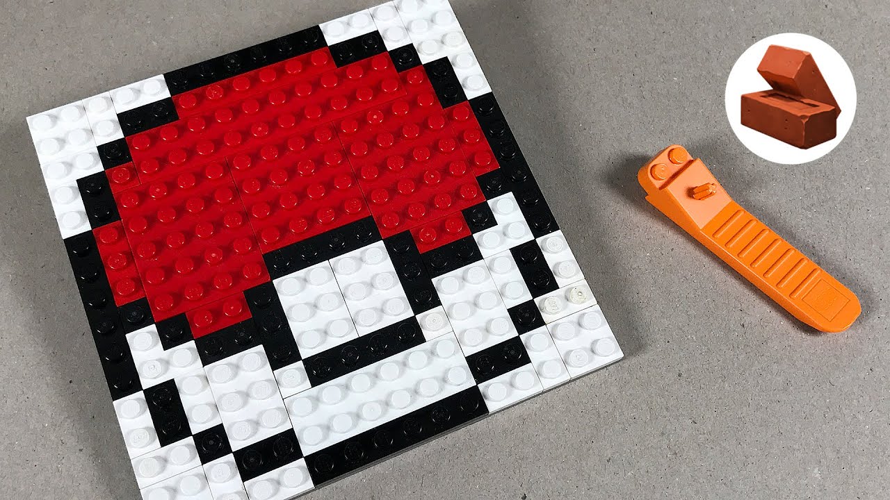 LEGO PIXEL ART – How To Build A Pokémon Poké Ball | Step By Step - YouTube