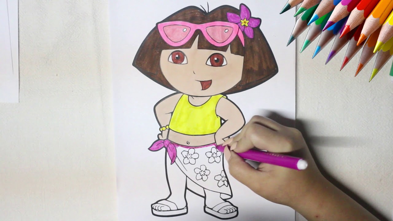Coloring DORA Drawing from DORA THE EXPLORER - Fun Sketch with # ...