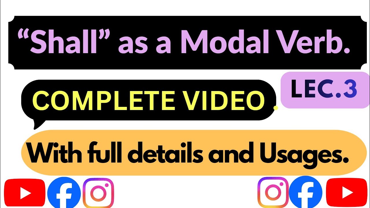 Modal Verb Shall.| Lec 3 | How to Use Modal Verb Shall. | When to Use ...