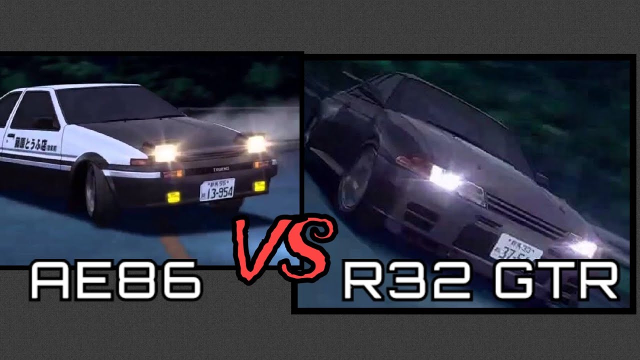 Initial D AE86 vs R32 GTR - YouTube