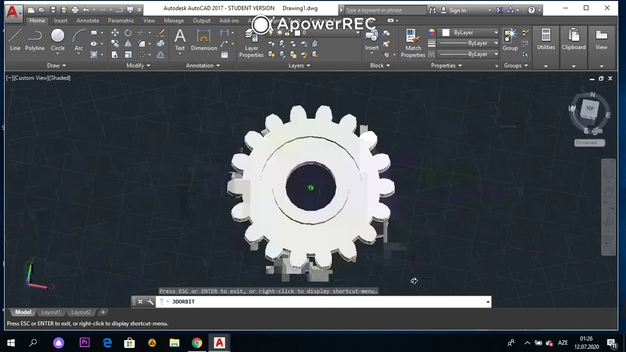 AutoCAD - Dişli Çarx çəkimi (SON) (Autocad Cogwheel 2020) - YouTube