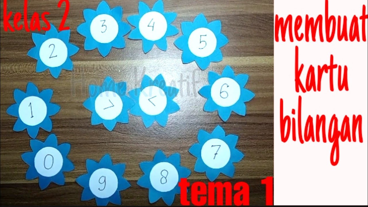 Membuat kartu bilangan dari kertas bentuk bunga || mainan edukasi ...