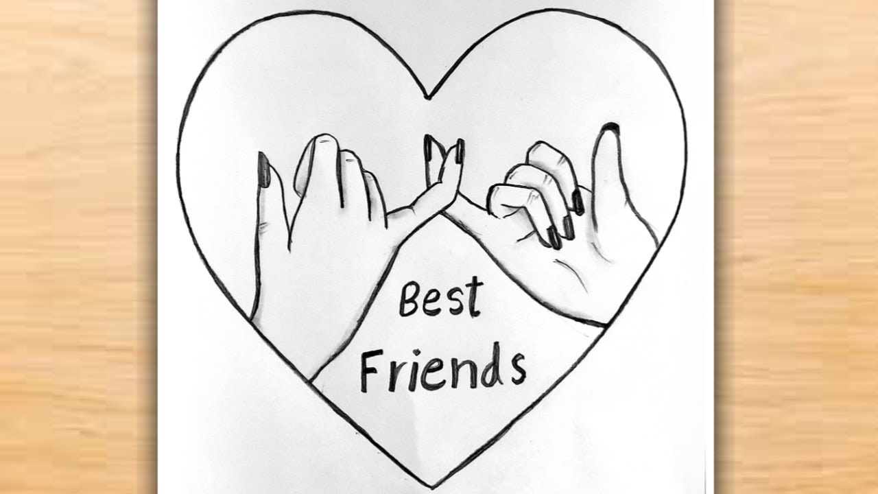 Best Friends Drawing | Drawing Pictures | Friendship Drawing | BFF ...
