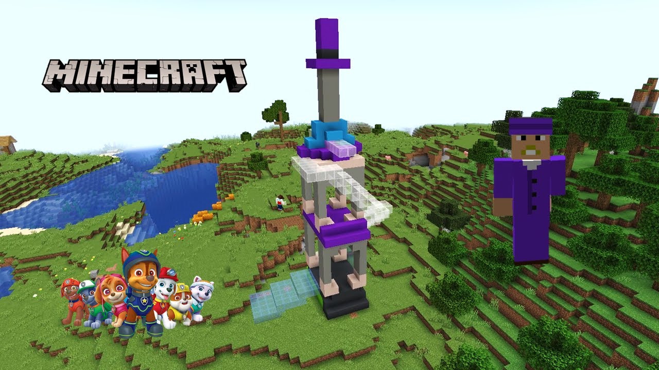 【Pawpatrol】Humdinger's tower made out of Minecraft blocks! 【Minecraft ...
