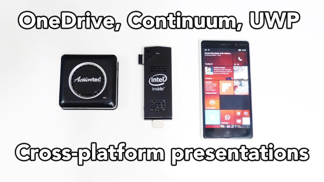 Windows 10 cross-device demo. Wireless, sync, Miracast, presentations ...