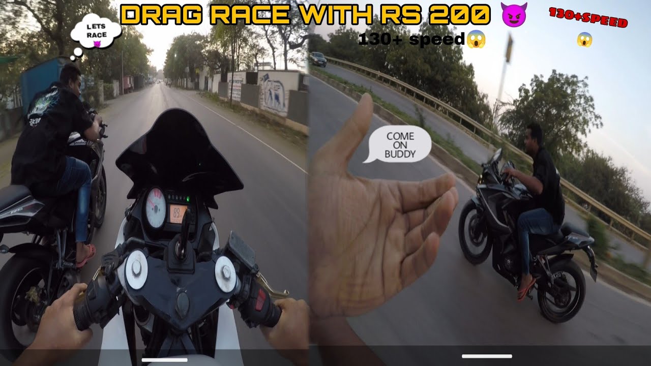 DRAG RACE 😈 WITH RS 200 || RS200 VS GTR 250 😱 || Modified Rs200 Drag ...