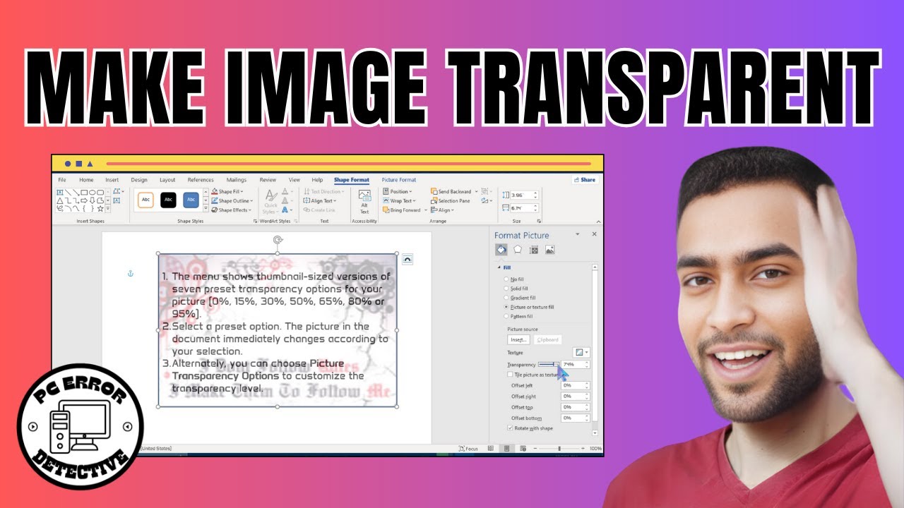 How to Make Image Transparent in Word - YouTube
