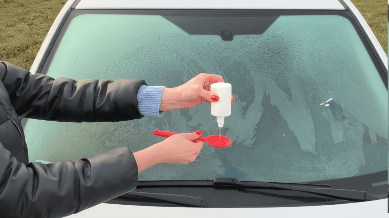 One spoon of THIS and you’ll NEVER scrape your windshield again - YouTube