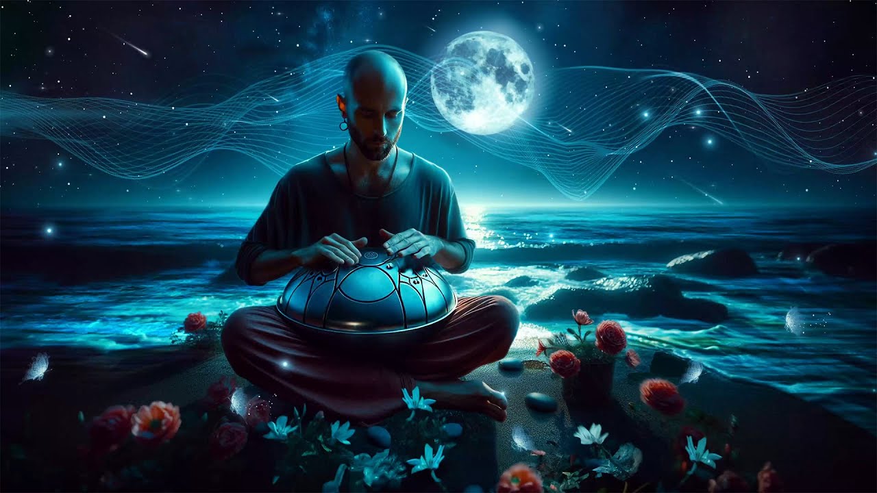 Calming Handpan Music with Water Sounds - Sleep and Relax with Soothing ...