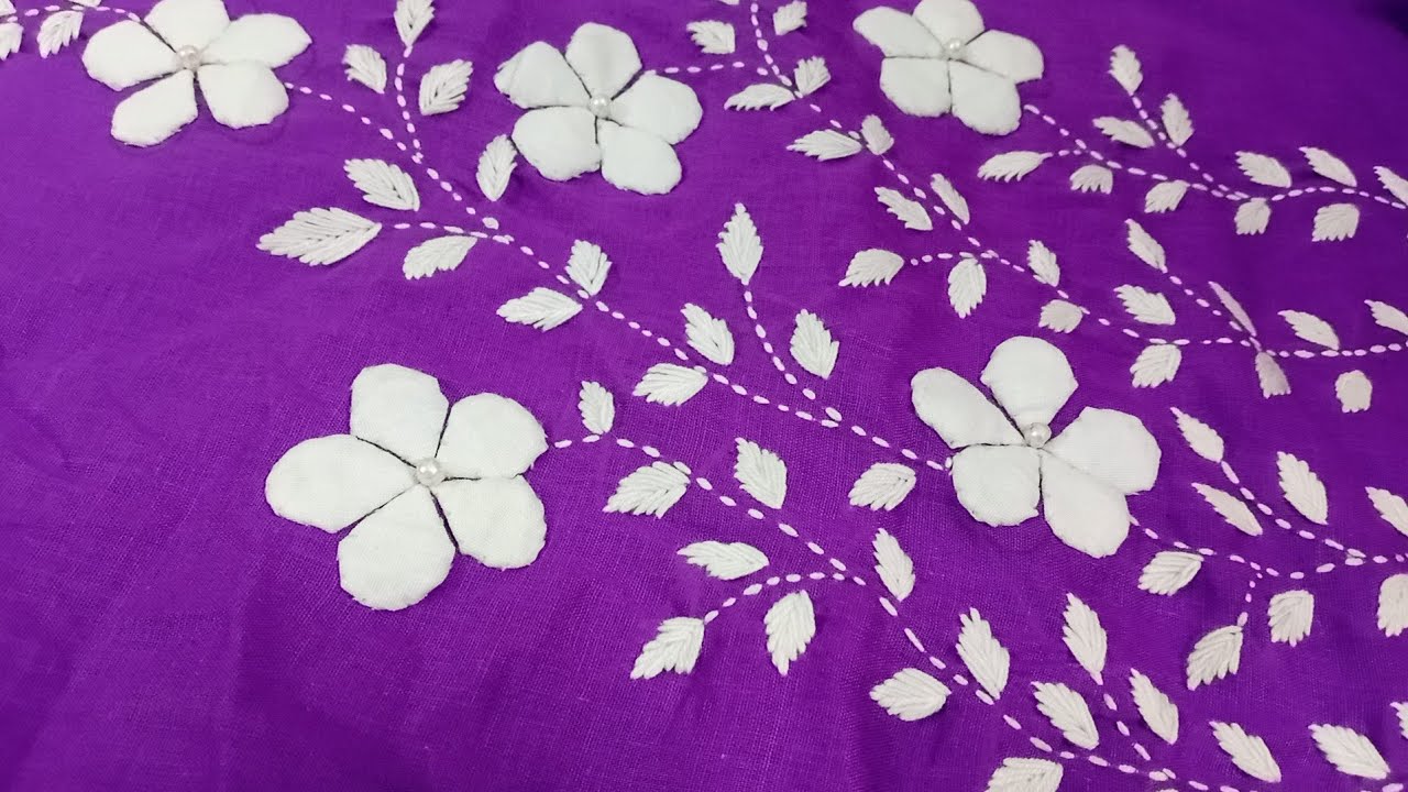 Applic work/Hand Embroidery applic design/Nasima Handicraft design ...