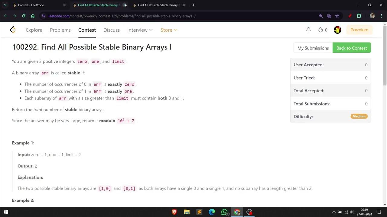 Leetcode Biweekly Contest 129 A B Solutions Screen Cast Youtube