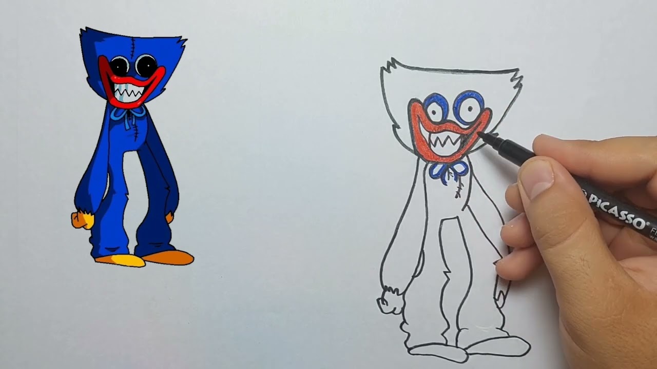 huggy wuggy _ drawing huggy wuggy - YouTube