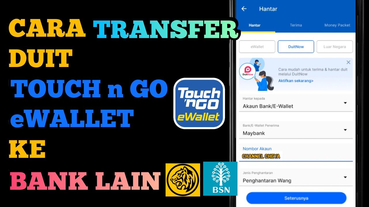 Cara Transfer Duit Touch n Go eWallet ke Bank Lain - YouTube