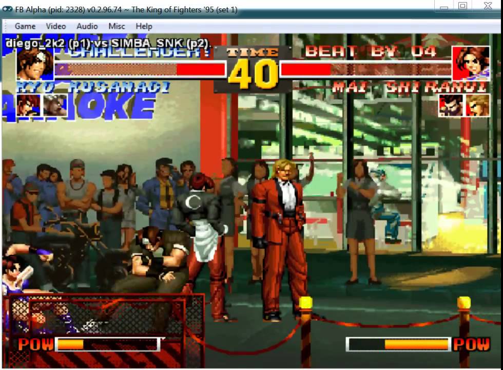 SIMBA_SNK vs diego_2k2 = METALICA THE KING OF FIGHTER 95 - YouTube