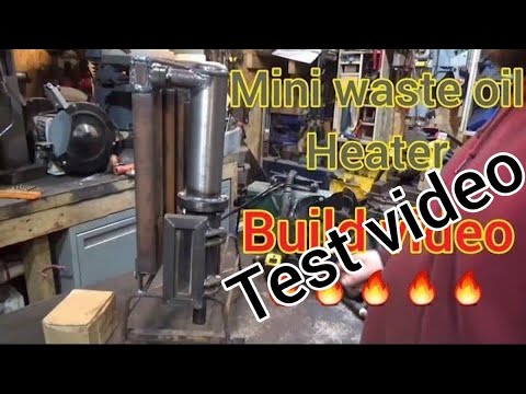 testing the mini waste oil heater with built in heat exchanger - YouTube