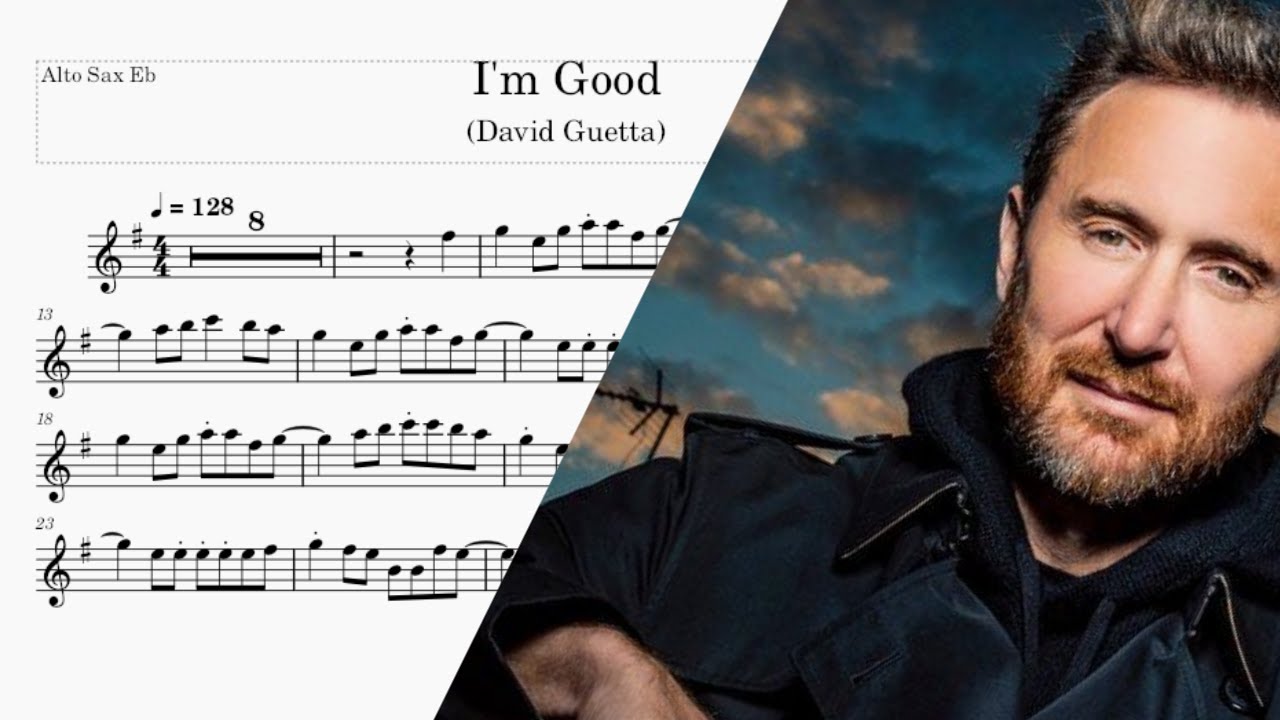 I'm Good (Blue) David Guetta Eb Alto Sax Sheet Music Play Along ...
