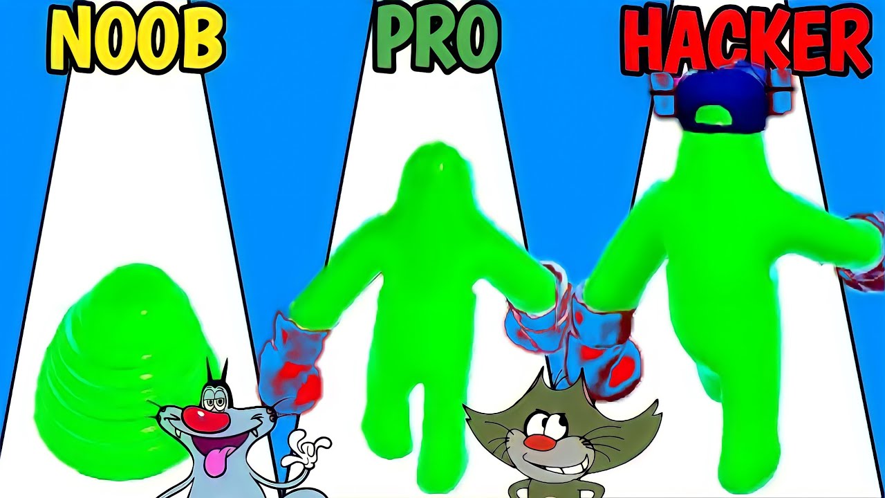 Noob vs Pro vs Hacker Slime run 3d with oggy and jack||oggy game - YouTube
