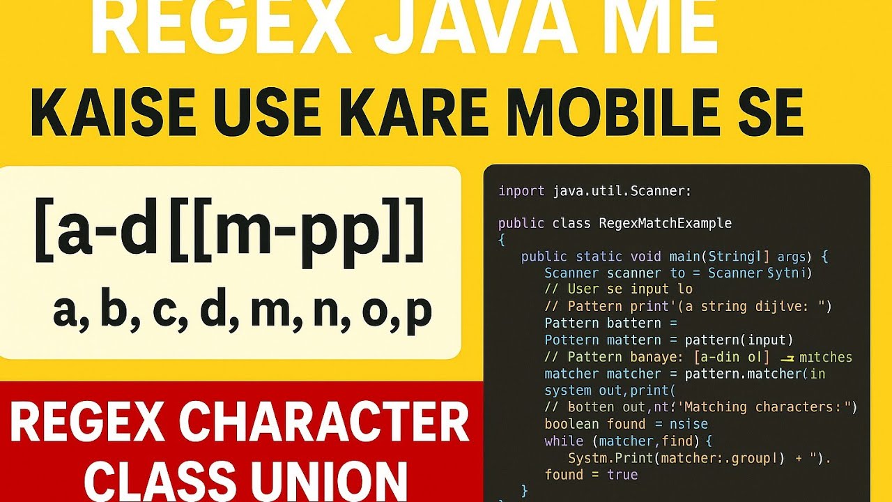 Day2 | 🔍 Regex Java me Kaise Use Kare Mobile Se | Regex Character Class ...