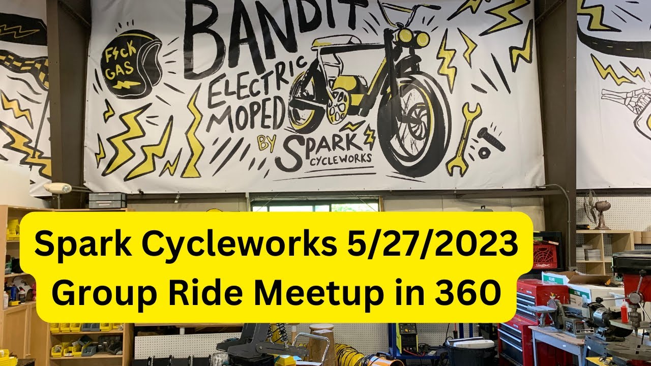 Spark Cycleworks 5/27/2023 eBike eMoped group ride meetup in 360 4K ...