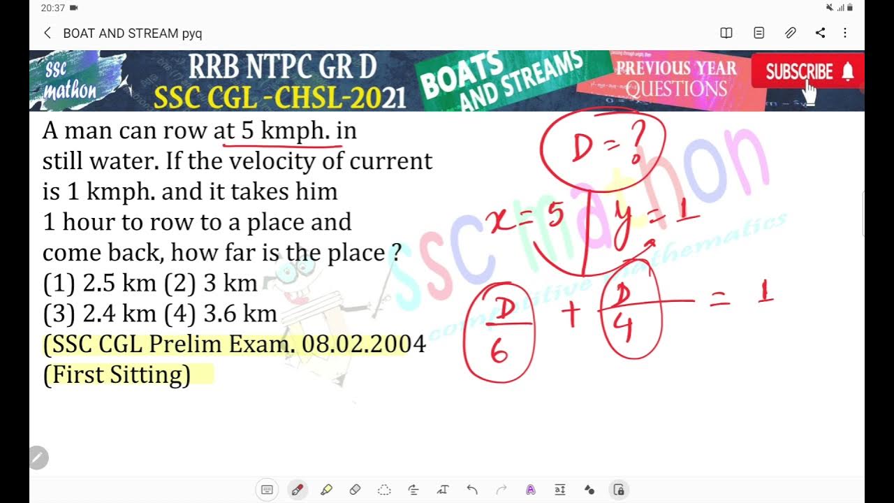 A Man Can Row At 5 Kmph In Still Water If The Velocity Of Current Is a-man-can-row-at-5-kmph-in-still-water-if-the-velocity-of-current-is
