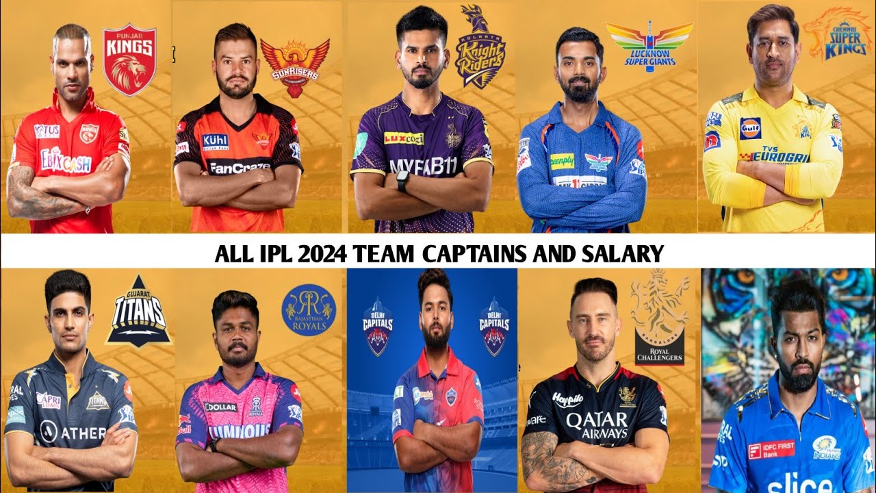 All ipl team captain and their salary | ipl 2024 all team captains and ...
