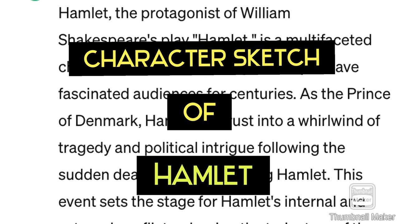 Character sketch of Hamlet Shakespeare’s Play Hamlet - YouTube