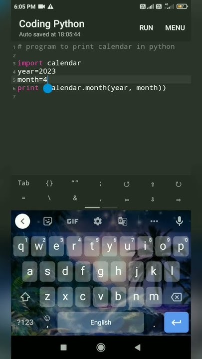 program to print calendar in python - YouTube