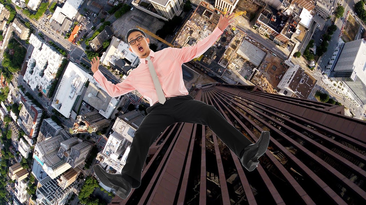 What it's like to fall down a 1,000 foot building - YouTube