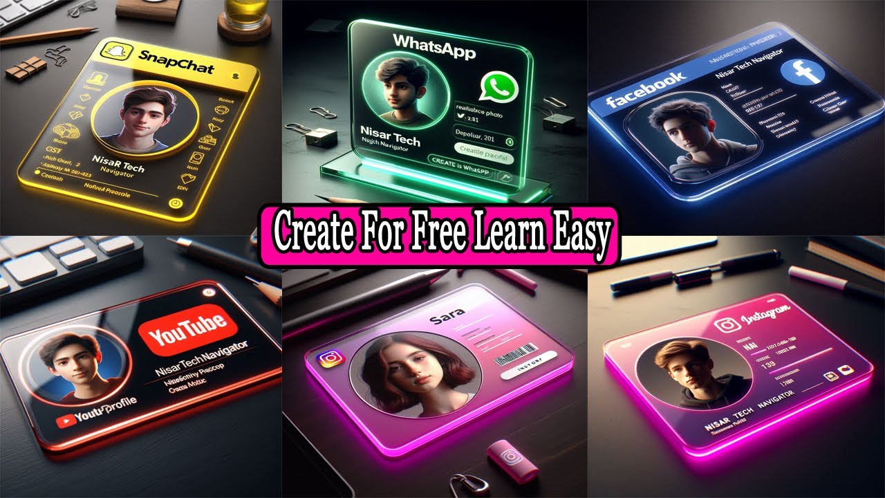 Create Trending Instagram Profile Glass ID Card |Unique Video Tutorial ...