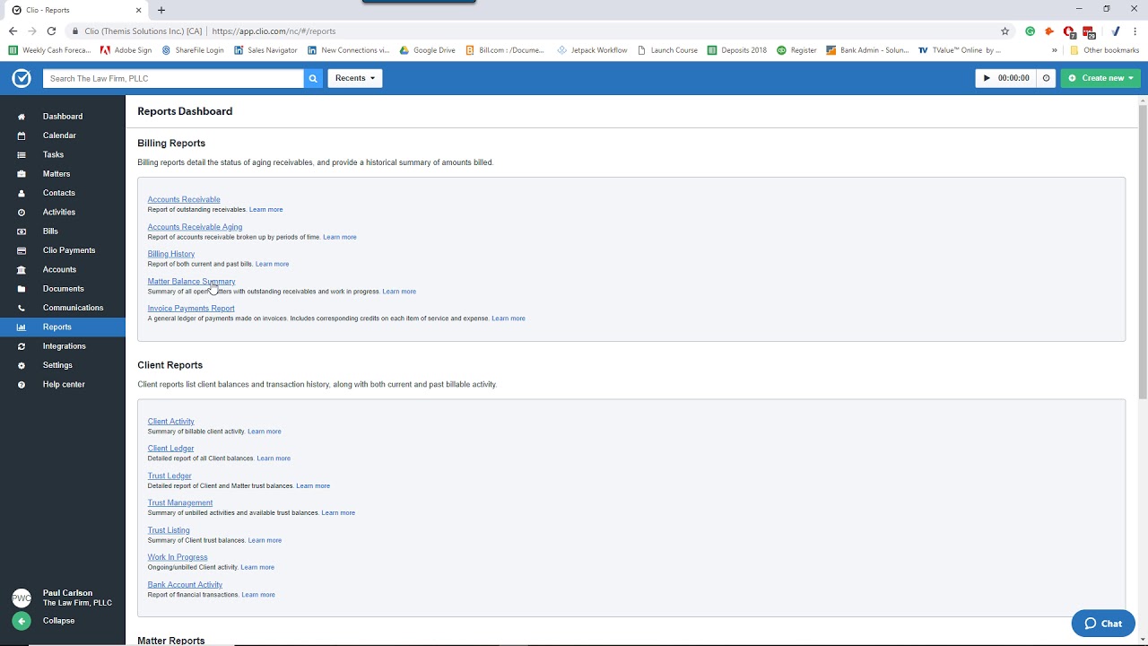 Matter Balance Summary Report - Manage Clio IOLTA Balances - YouTube