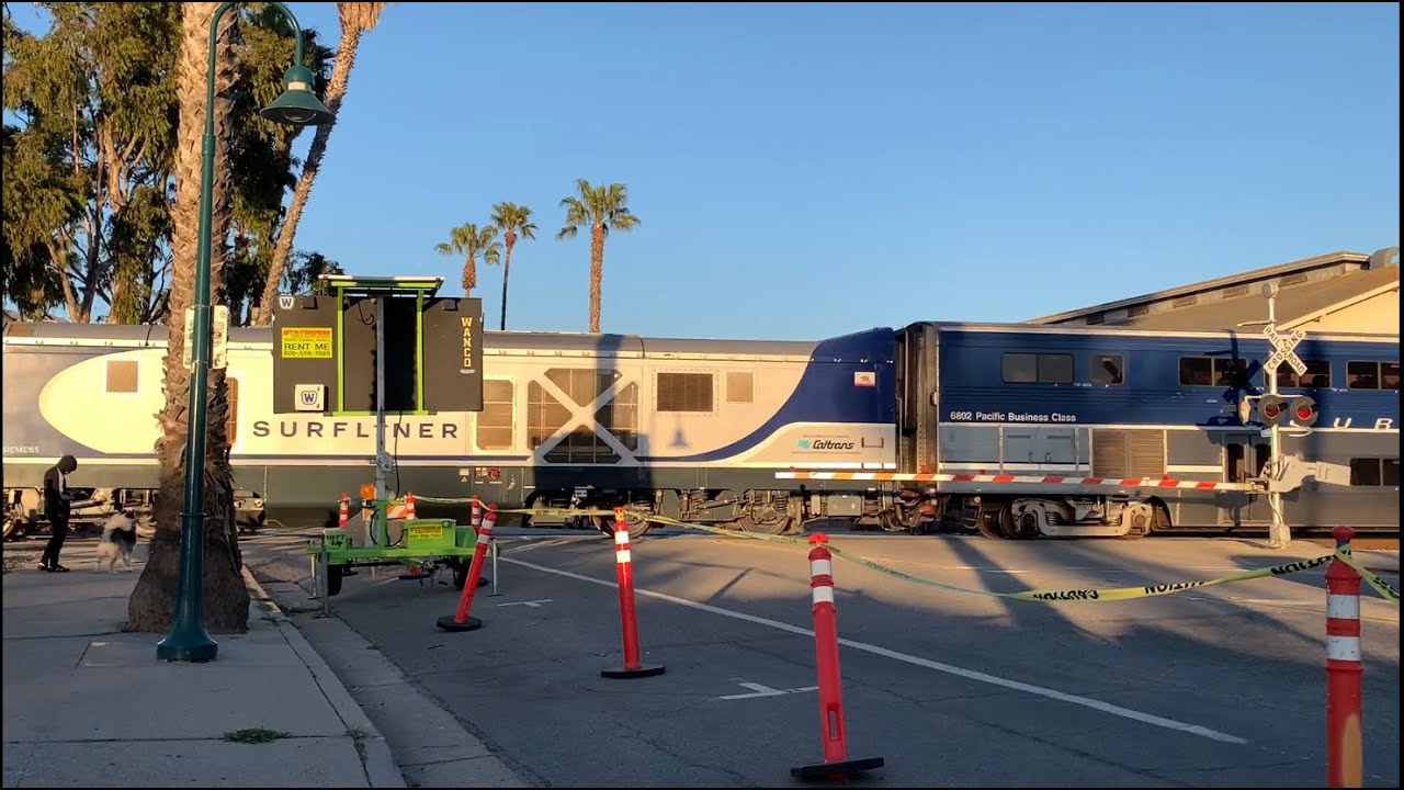 Amtrak CDTX 2117 #777 Pacific Surfliner, Linden Ave. Railroad Crossing ...