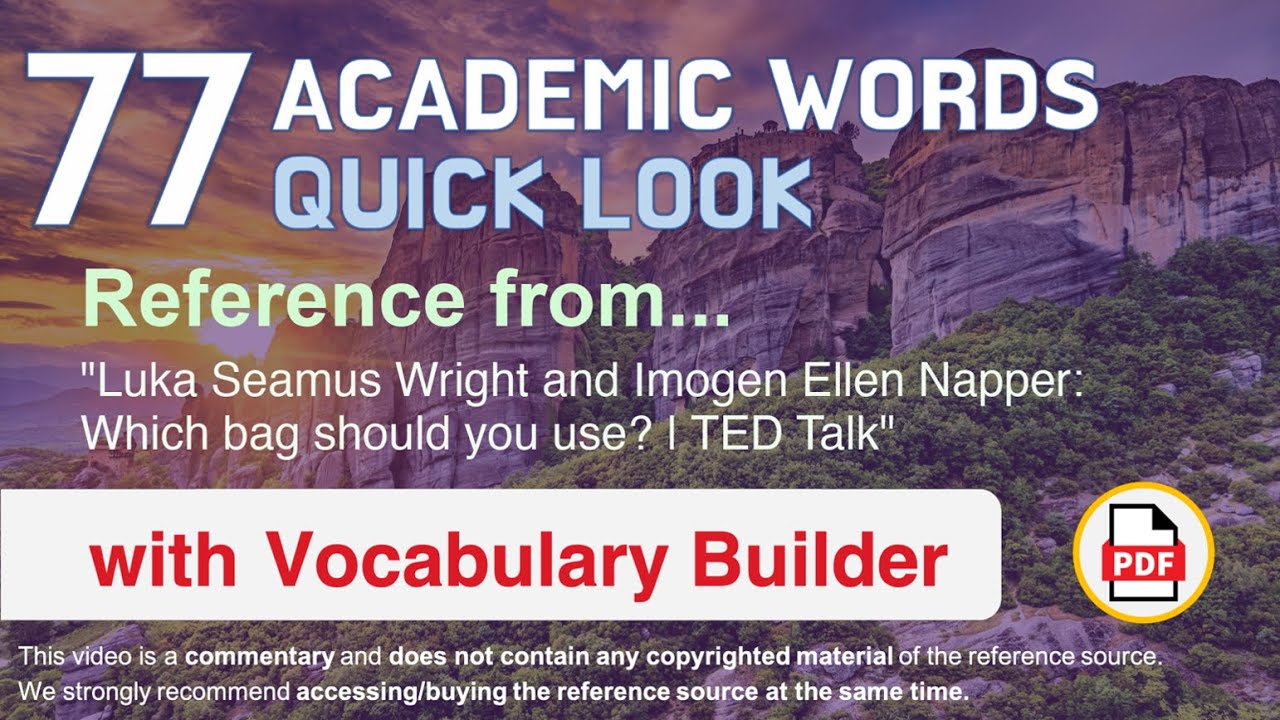 77 Academic Words Quick Look Ref from "Luka Seamus Wright and ...