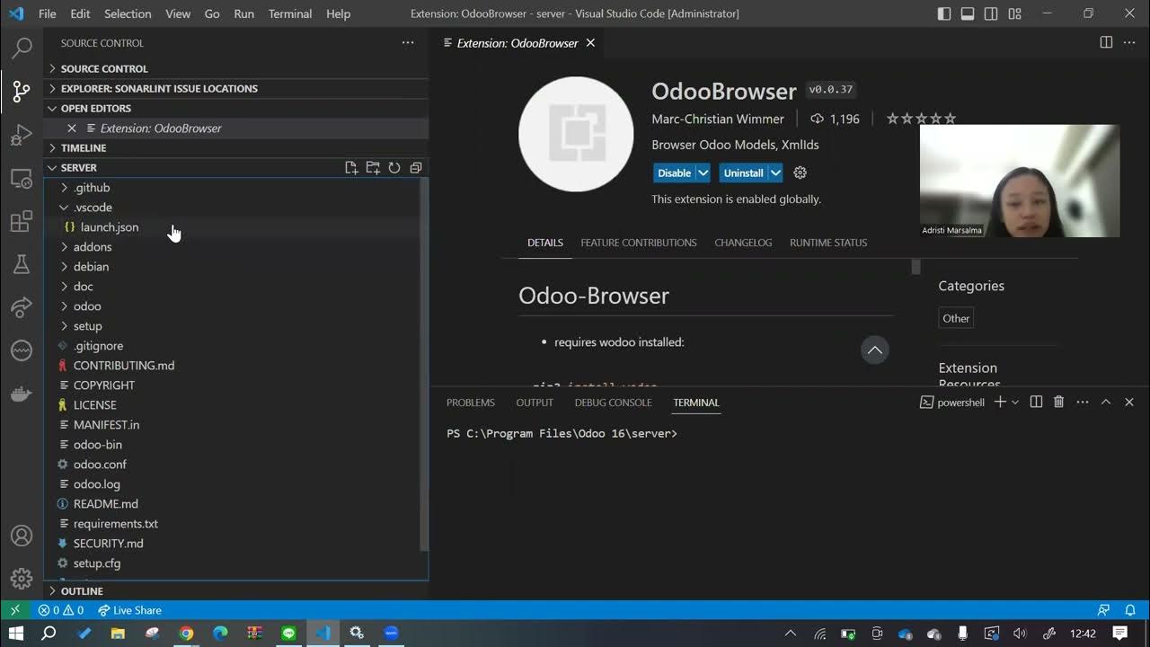 Odoo 16 Debugging Odoo Menggunakan Vscode Extension Odoo Browser Youtube