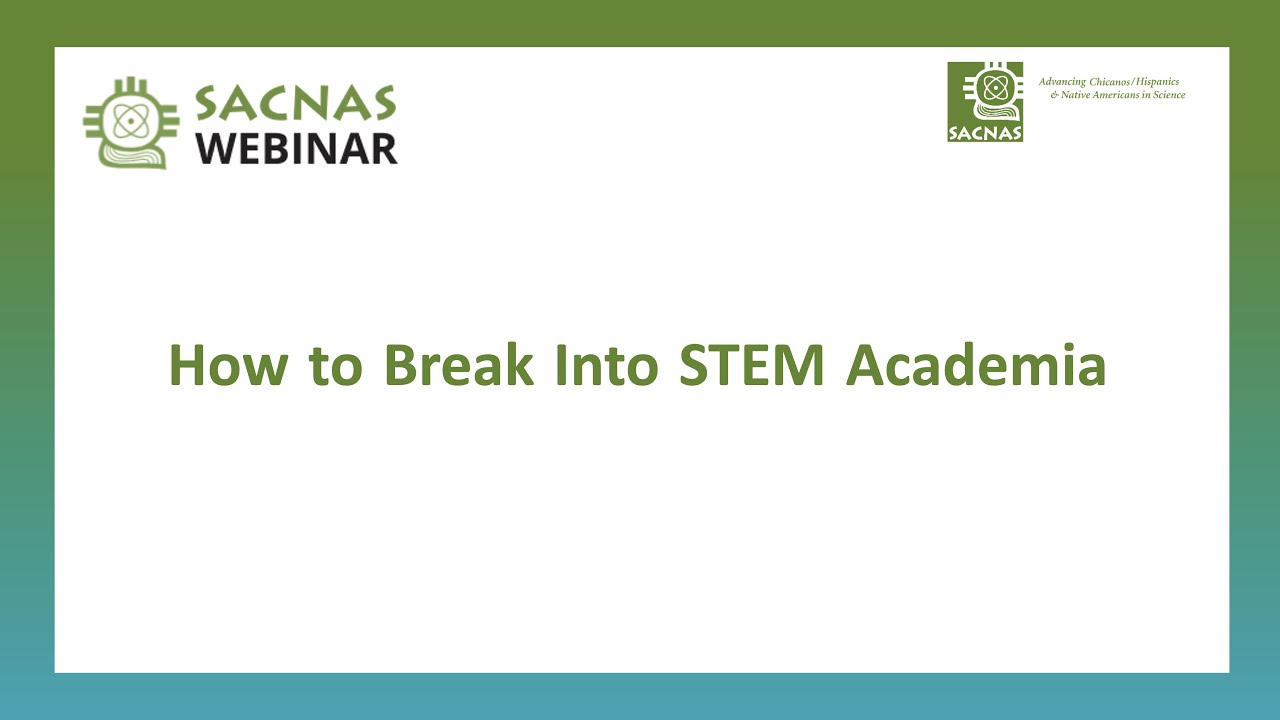 How To Break Into STEM Academia - YouTube