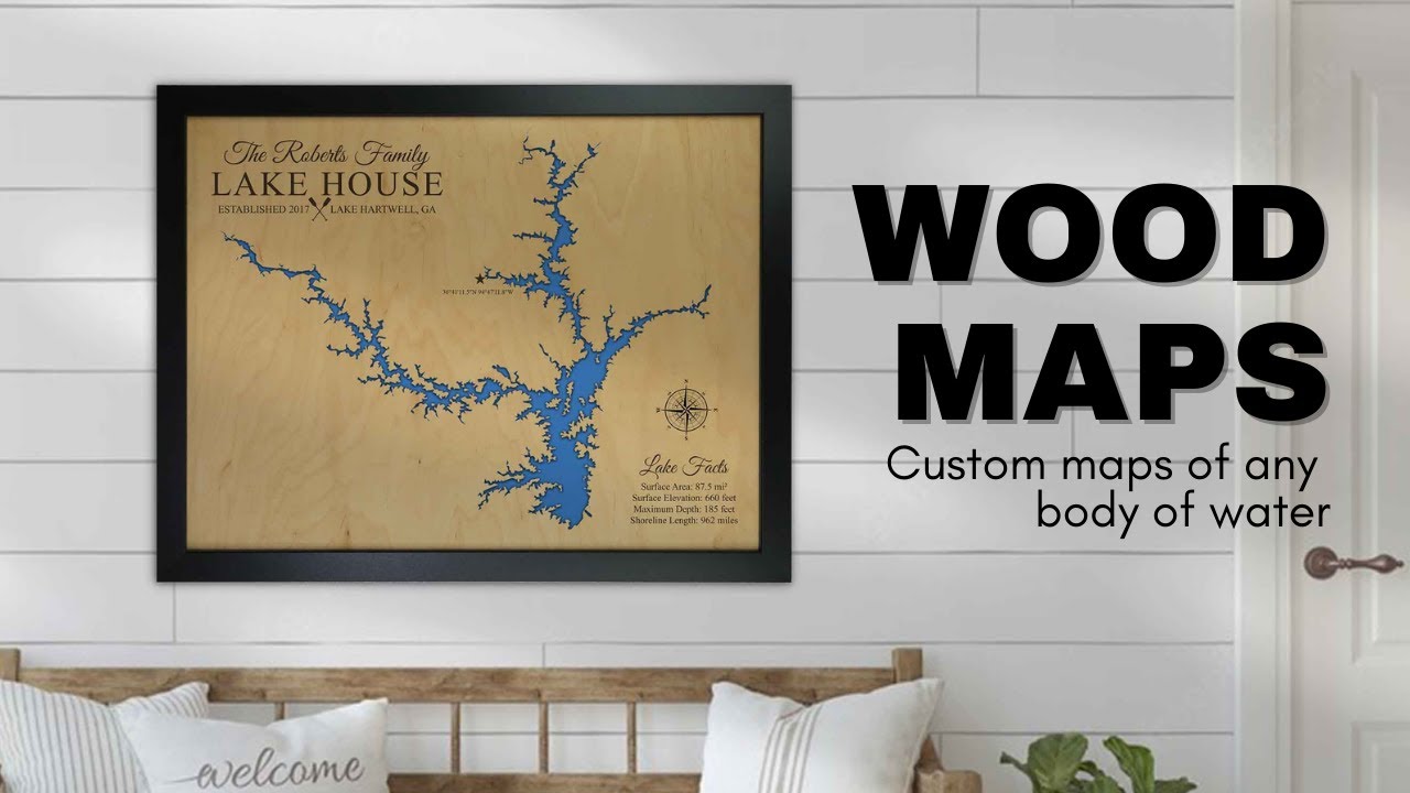 Custom Wood Maps - 3D Maps of any lake, river, or coastline - YouTube