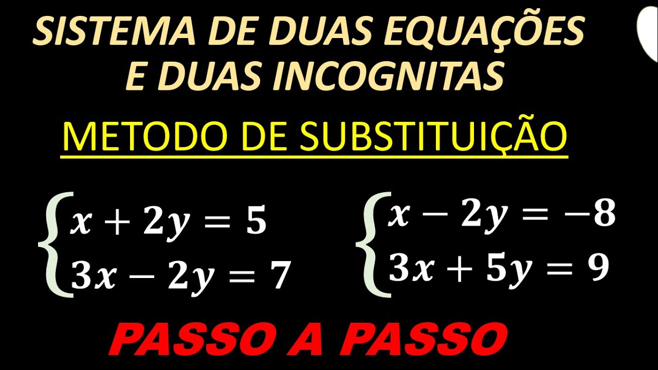 Sitema De Duas EquaÇÕes E Duas Incognitas Metodo De SubstituiÇÃo Youtube