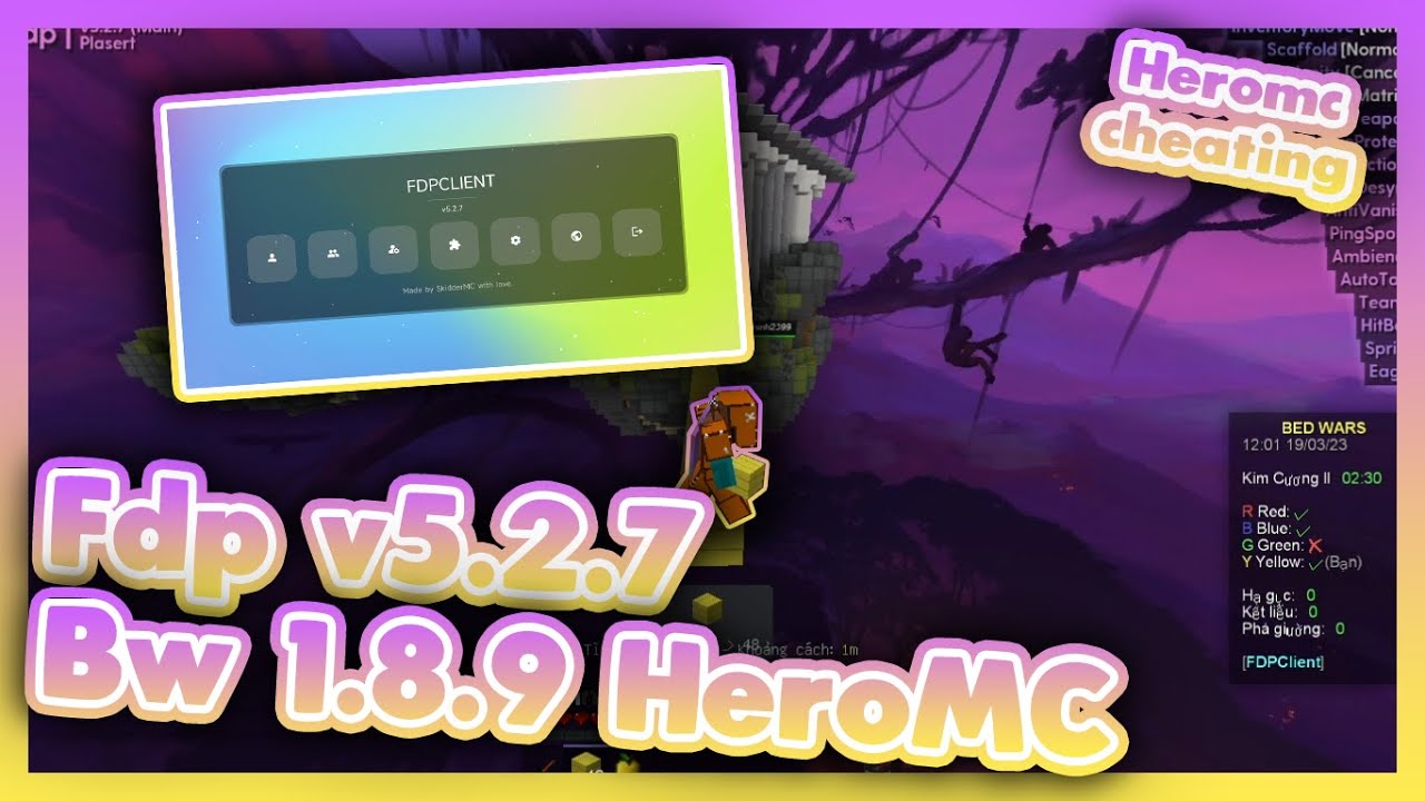 Fdp Client Update | Bw 1.8.9 | HeroMC cheating - YouTube