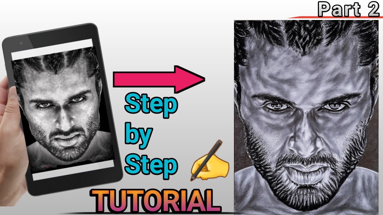 How to draw😱 attitude face pic Vijay DeveraKonda | Part 2 . - YouTube