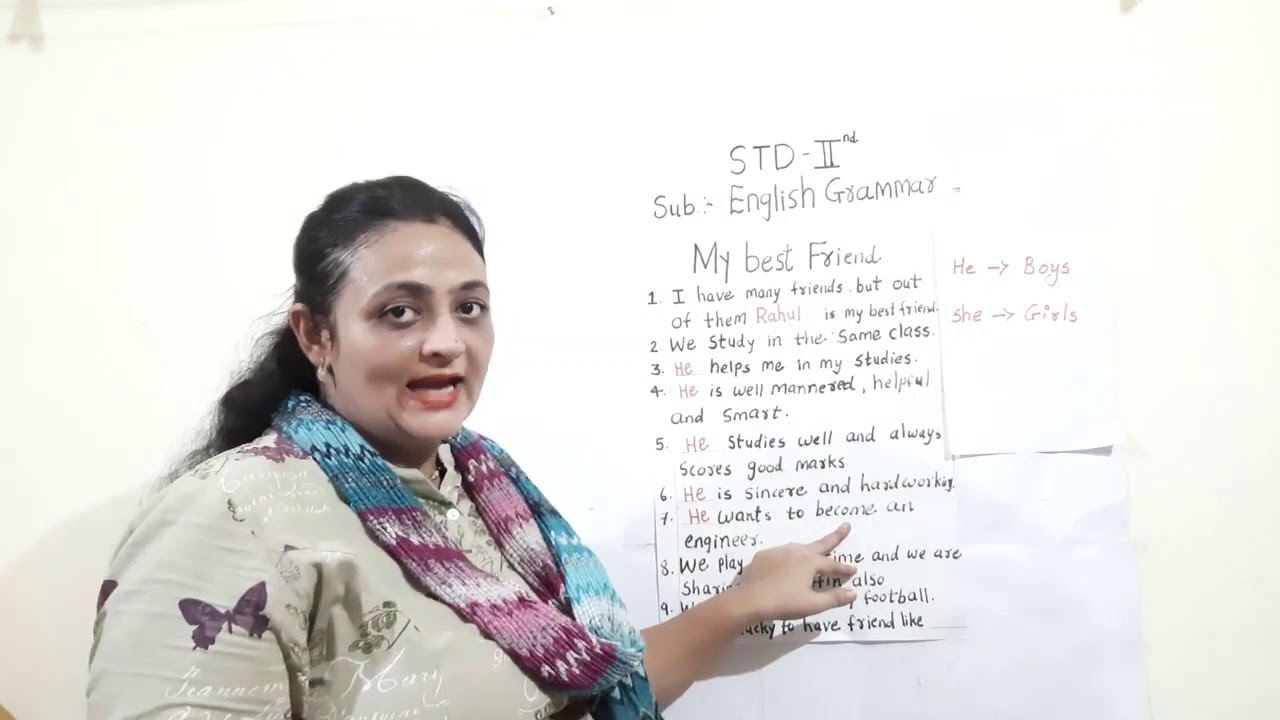 Std 2 - English Grammar - Composition on My Best Friend - YouTube