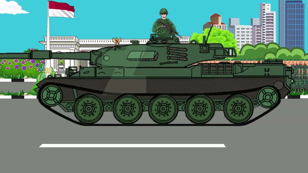 ANIMASI MOBIL TANK PARADE MILITER INDONESIA 17 AGUSUTUS 2022 HUT RI KE ...