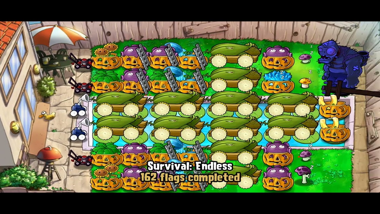 Plants Vs Zombies Mobile - Survival Endless 158 flags+ - YouTube