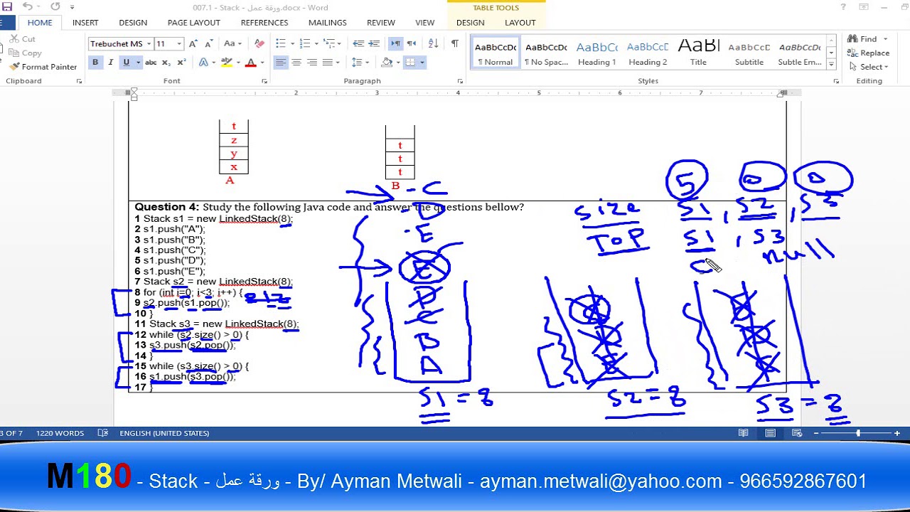 M180 Stack Work Sheet - YouTube