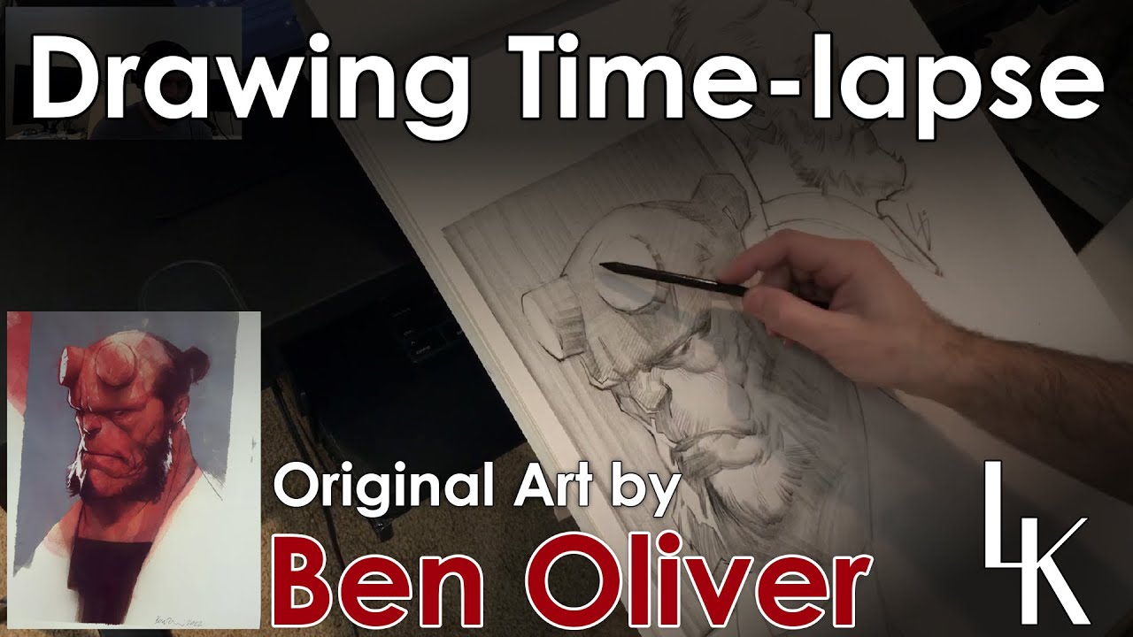 Drawing Ben Oliver's Hellboy - Time-lapse - YouTube