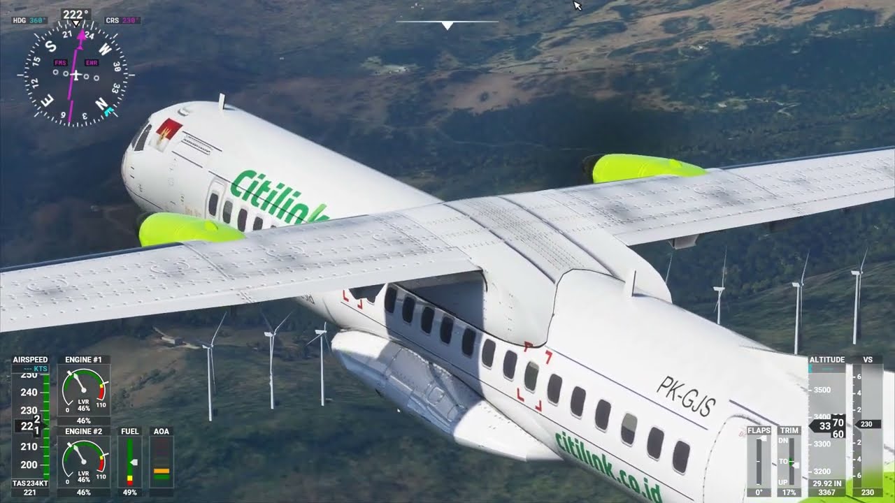 ATR CITILINK FLIGHT AT WIND POWER PLANT FARM - YouTube