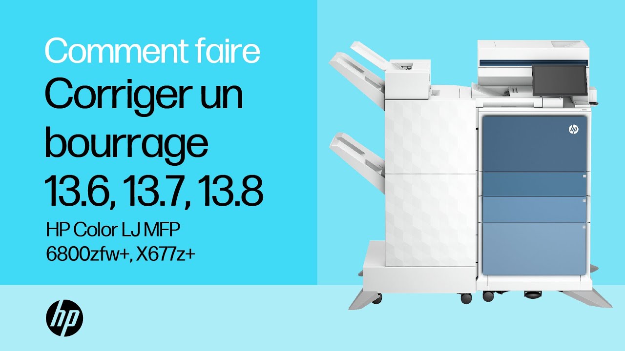 Bourrage 13.6, 13.7 ou 13.8 dans le finisseur | HP Color LaserJet MFP ...