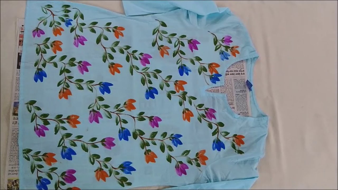 Fabric painting tutorial | fabric painting on clothes| fabric painting ...