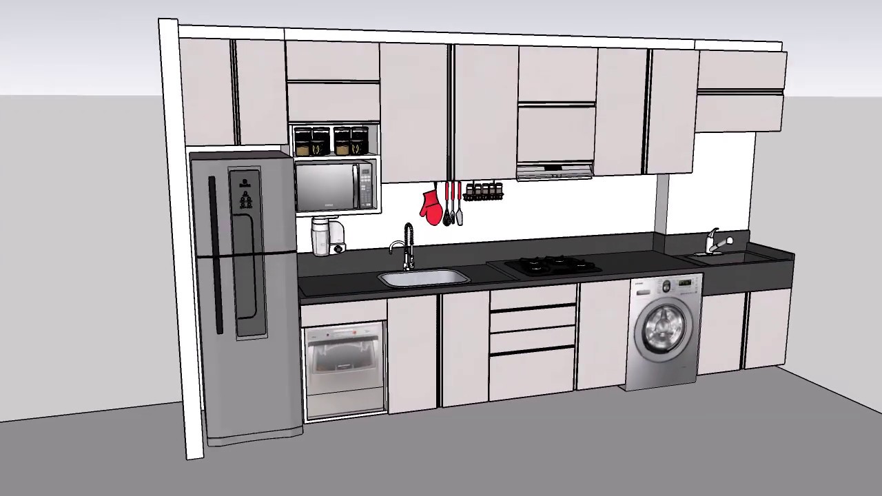 Cozinha apartamento pequeno, MDF FRAPÊ ARAUCO - YouTube