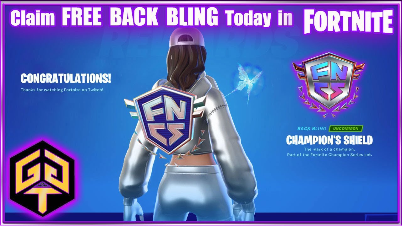 Fortnite New Champion Shield Back Bling Best FNCS Twitch Loot Drop Free ...