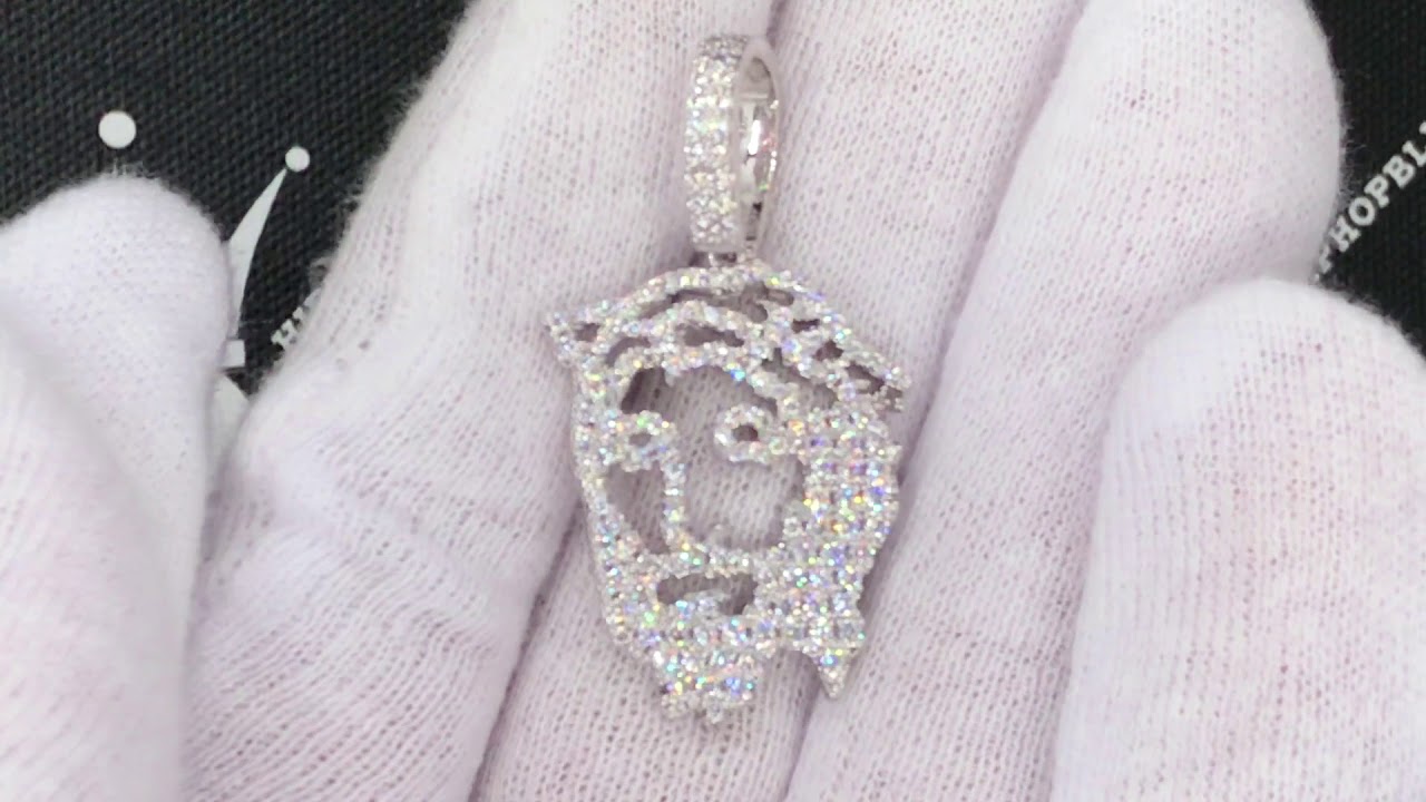 Jesus Face Outline Hip Hop Bling Bling Pendant | Iced Out - YouTube